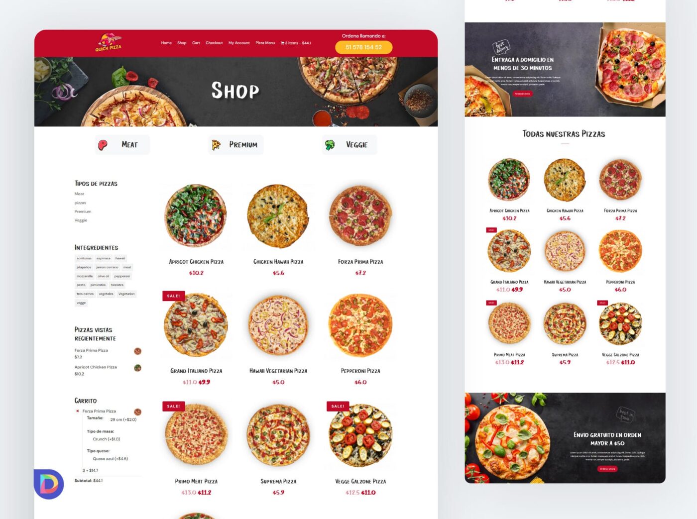 Divi Template for Pizzerias: Build Your Own Pizza with WooCommerce ...