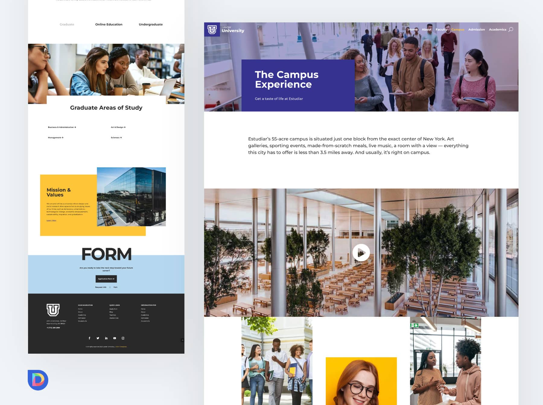 University Campus Divi Template - UXDivi Templates